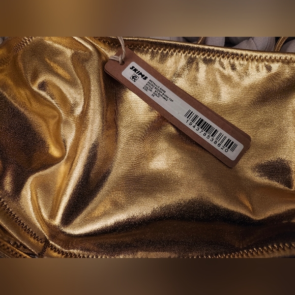 SKIMS | Swim | Nwt Skims Metallic Swim Micro Scoop Bikini Top Plus ...
